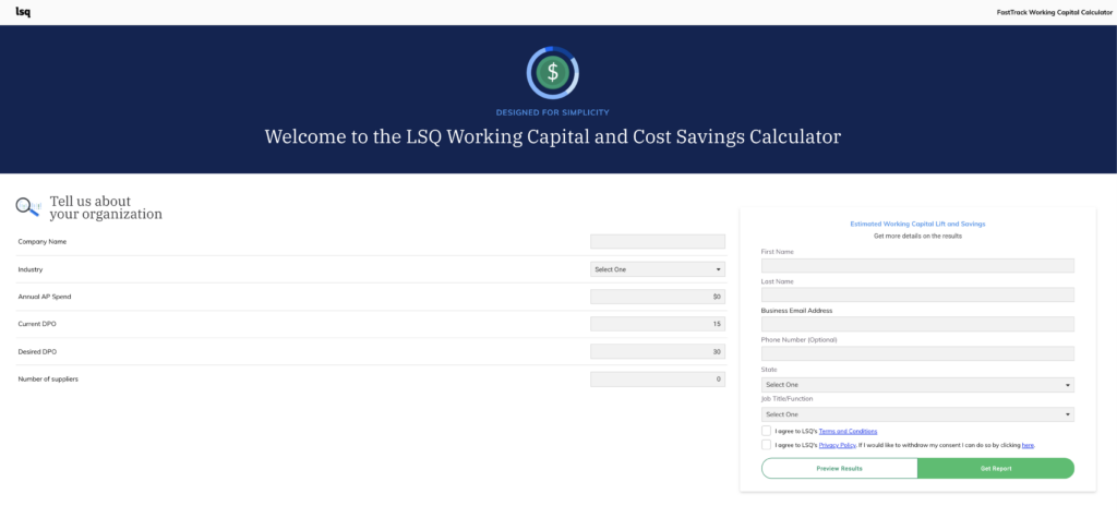 Introducing the LSQ Working Capital and Cost Savings Calculator – LSQ
